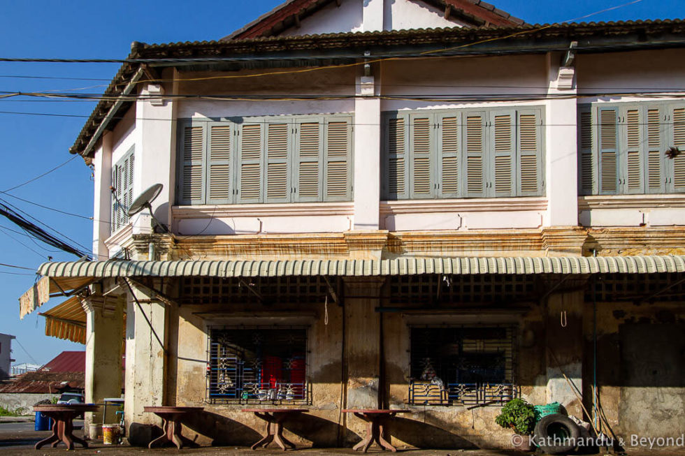 French colonial-era architecture in the sleepy Cambodian town of Kampot
