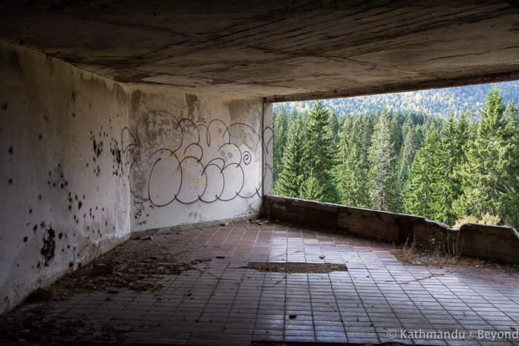 The Olympic ski jumps and former Hotel Igman in Bosnia and Herzegovina