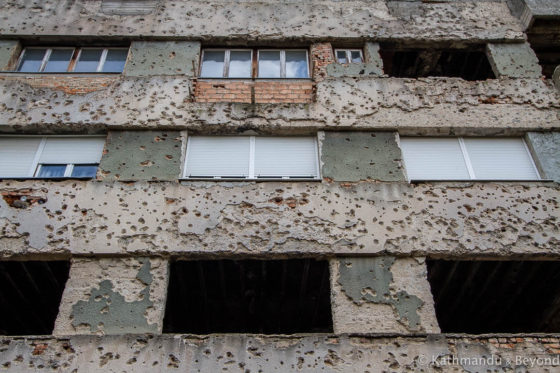 The Sniper Tower in Mostar, Bosnia and Herzegovina